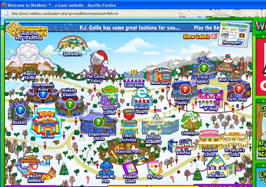 Our Webkinz Pictures: Kinzville Map Question Marks