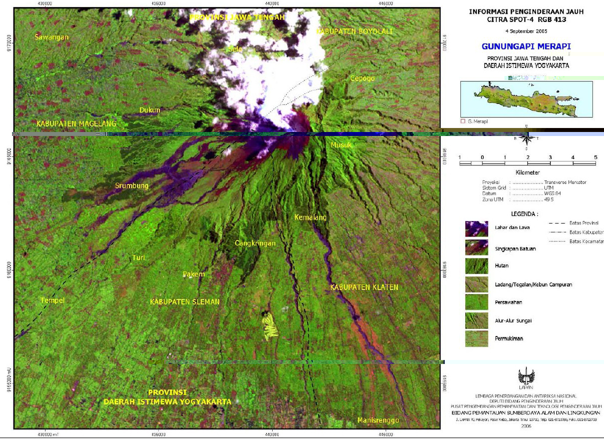 GEOGRAFI "Earth Education": PETA DAERAH BAHAYA LETUSAN GUNUNG MERAPI 2006