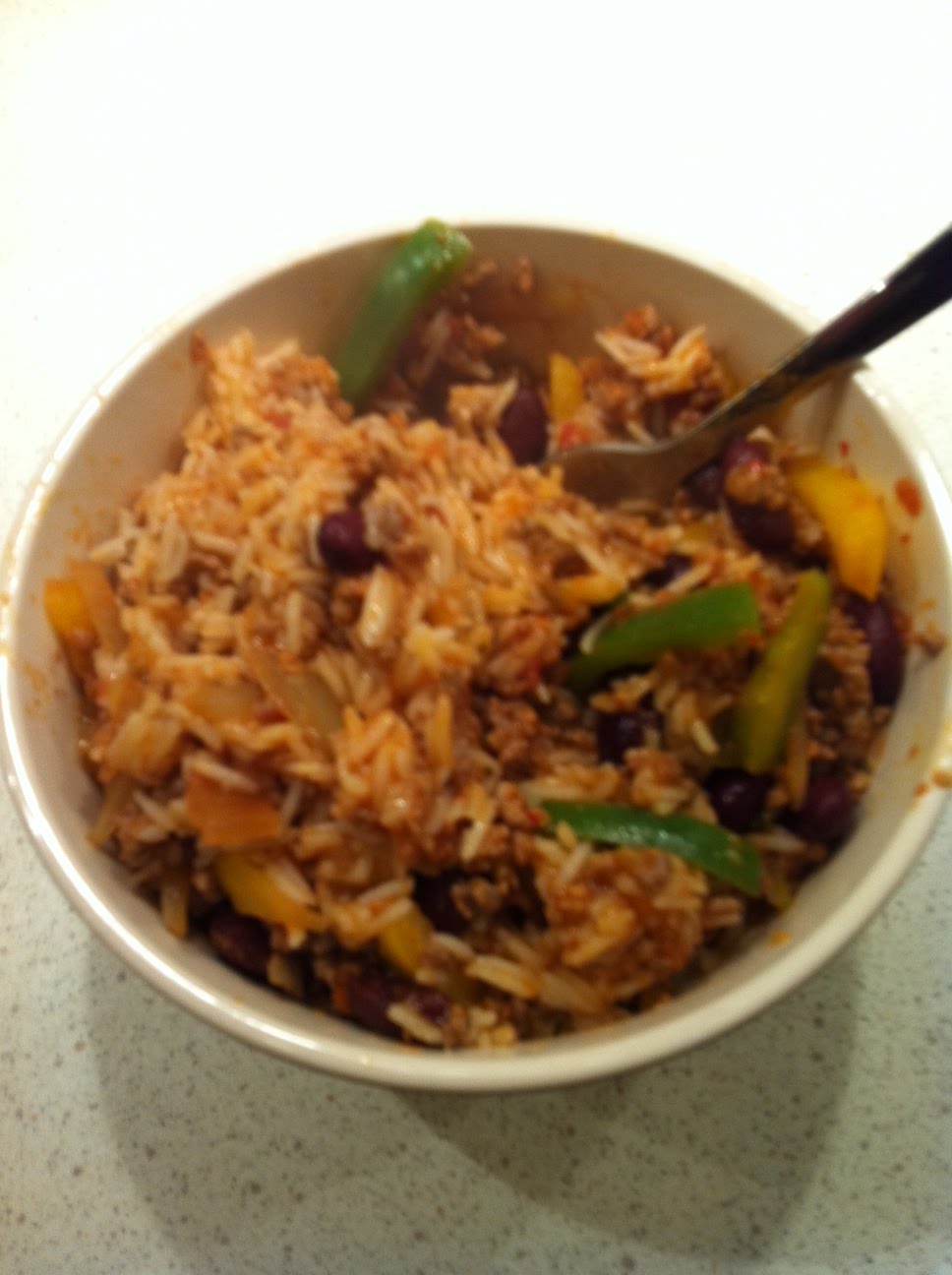 What I Eat: Chilli beef and rice.