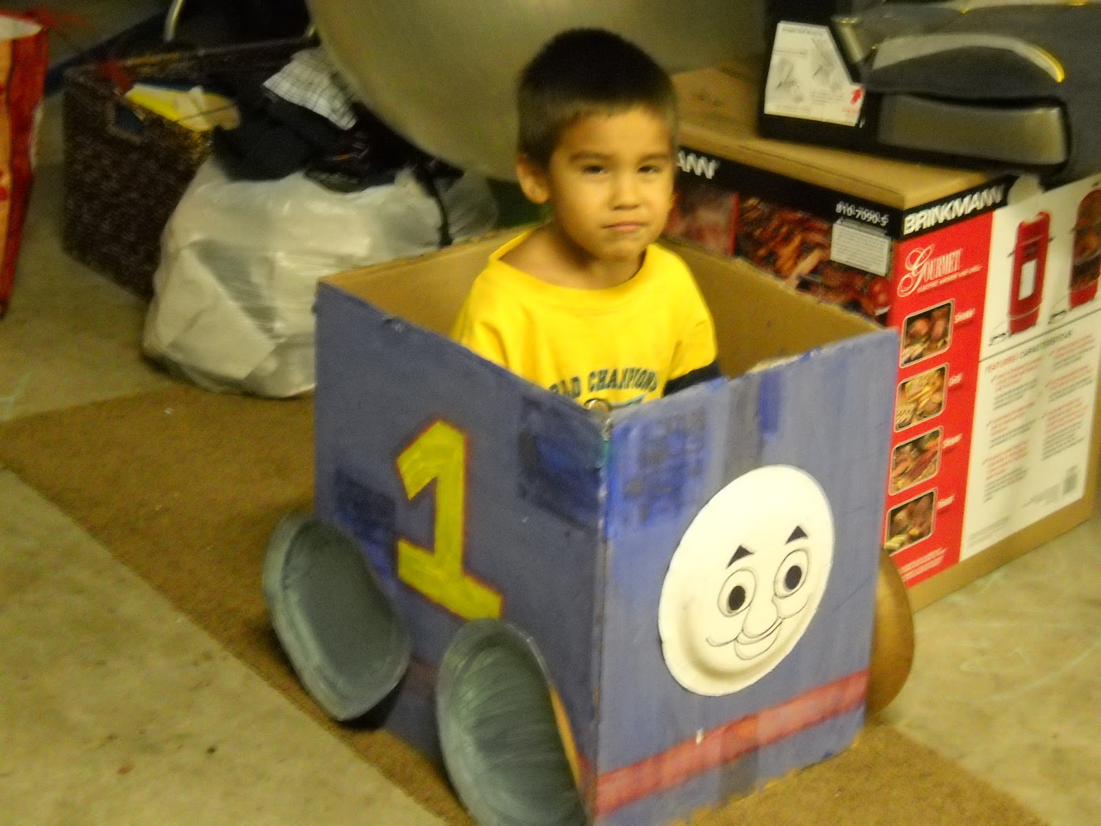 Dancing Family: Homemade Thomas the Tank Engine Costume