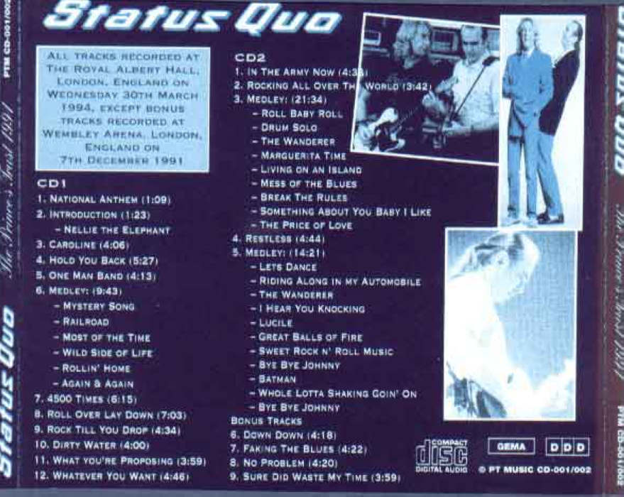 Status Quo - 1994-03-03 - Royal Albert Hall, London, England The Prince´s Trust 1994 (bootleg ...
