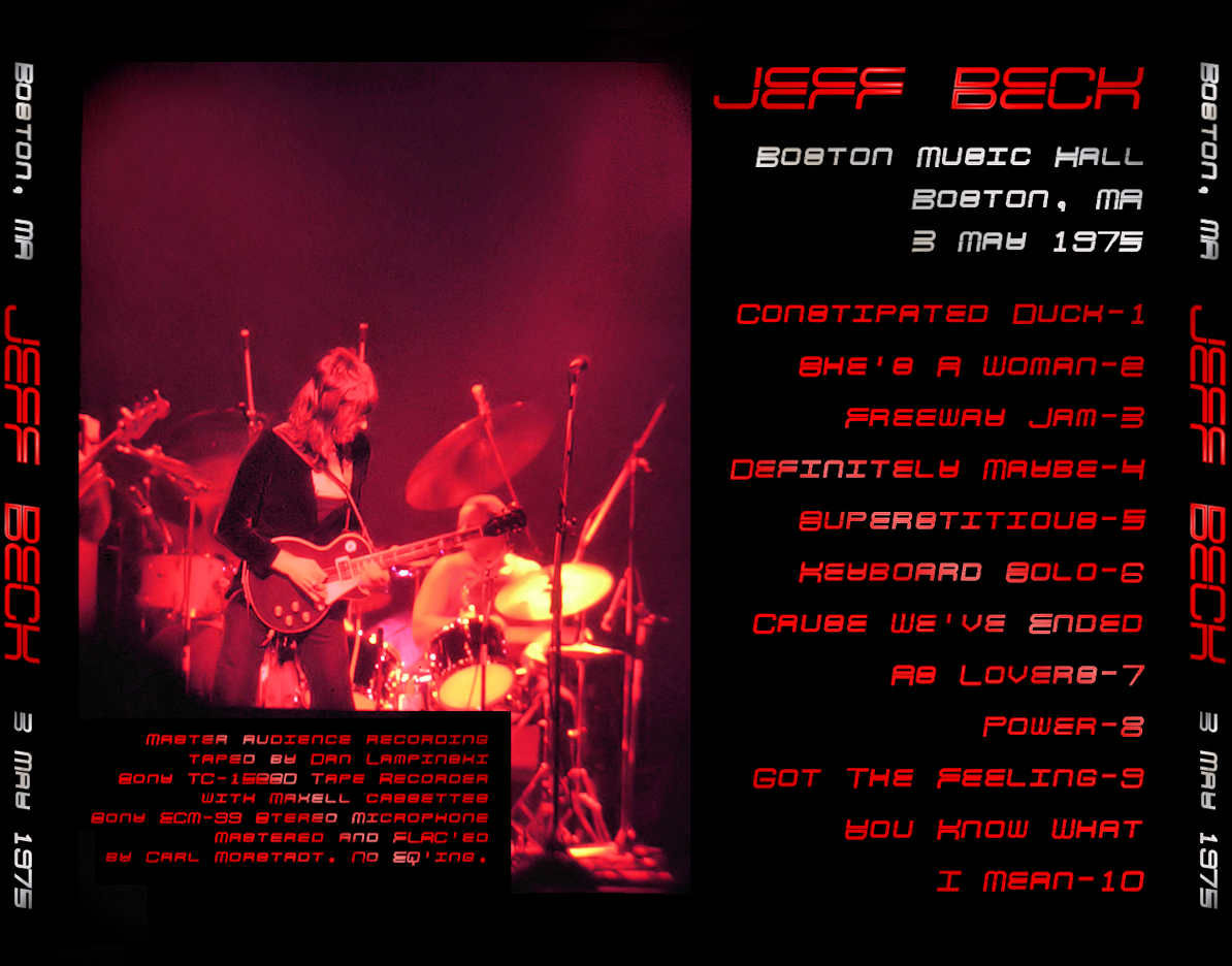 Jeff Beck - 1975-05-03 - Boston Music Hall (bootleg) · Rock and Pop ...