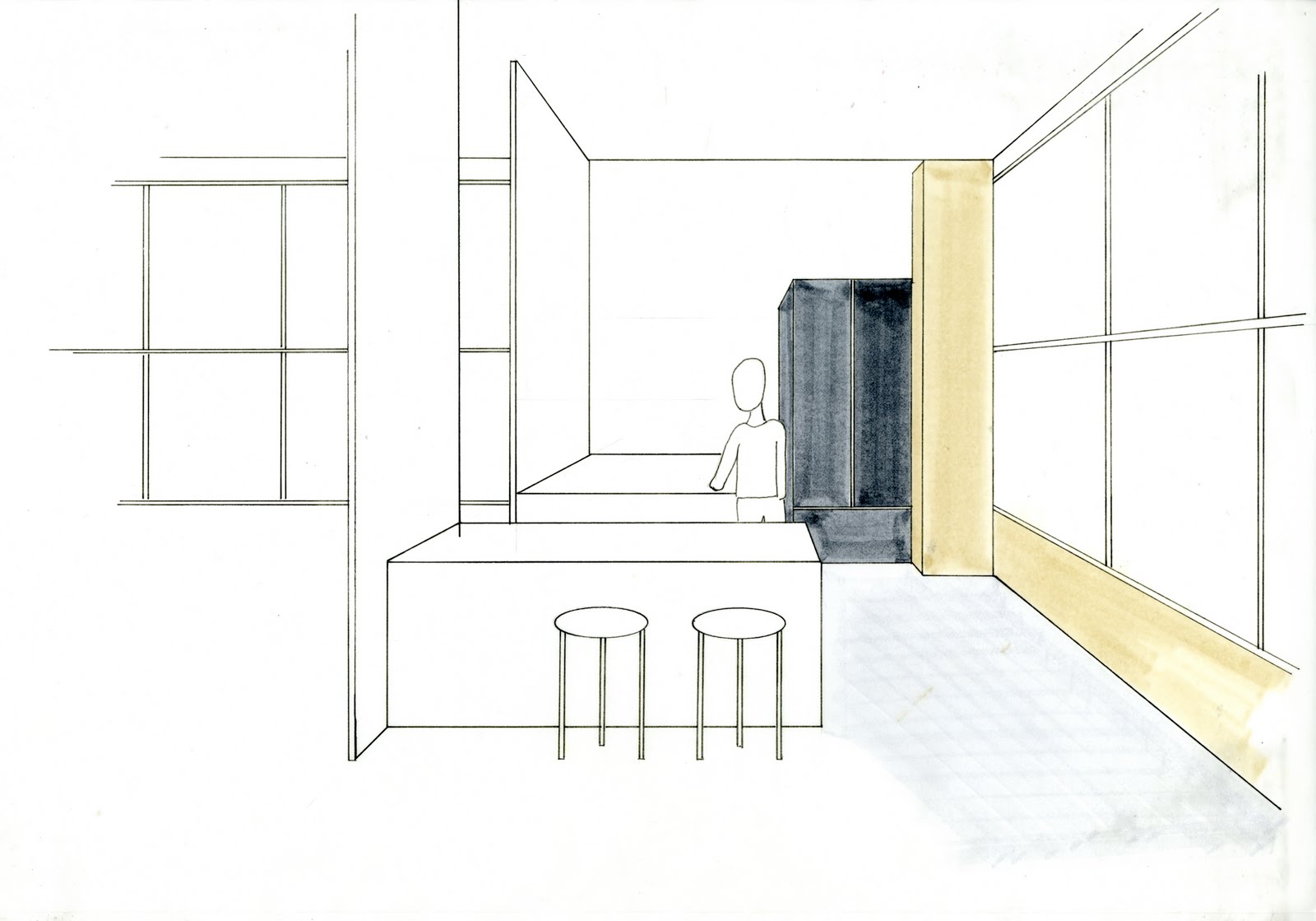 cmb: Studio Space: Perspective Drawings