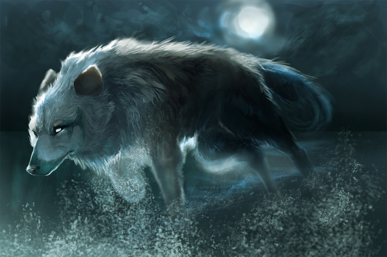 White Wolf : Wolf and the Sea ~ Native American Legend