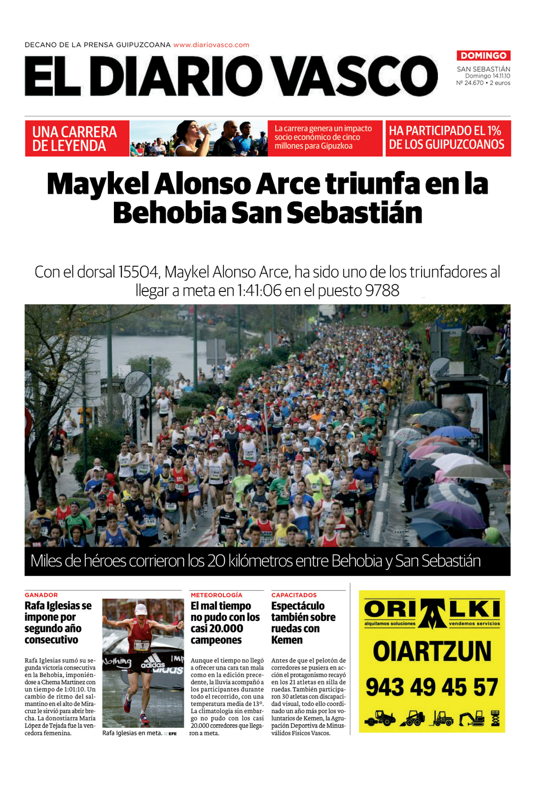 EXCEPCIONES DE LA VIDA: Behobia - San Sebastián 2010