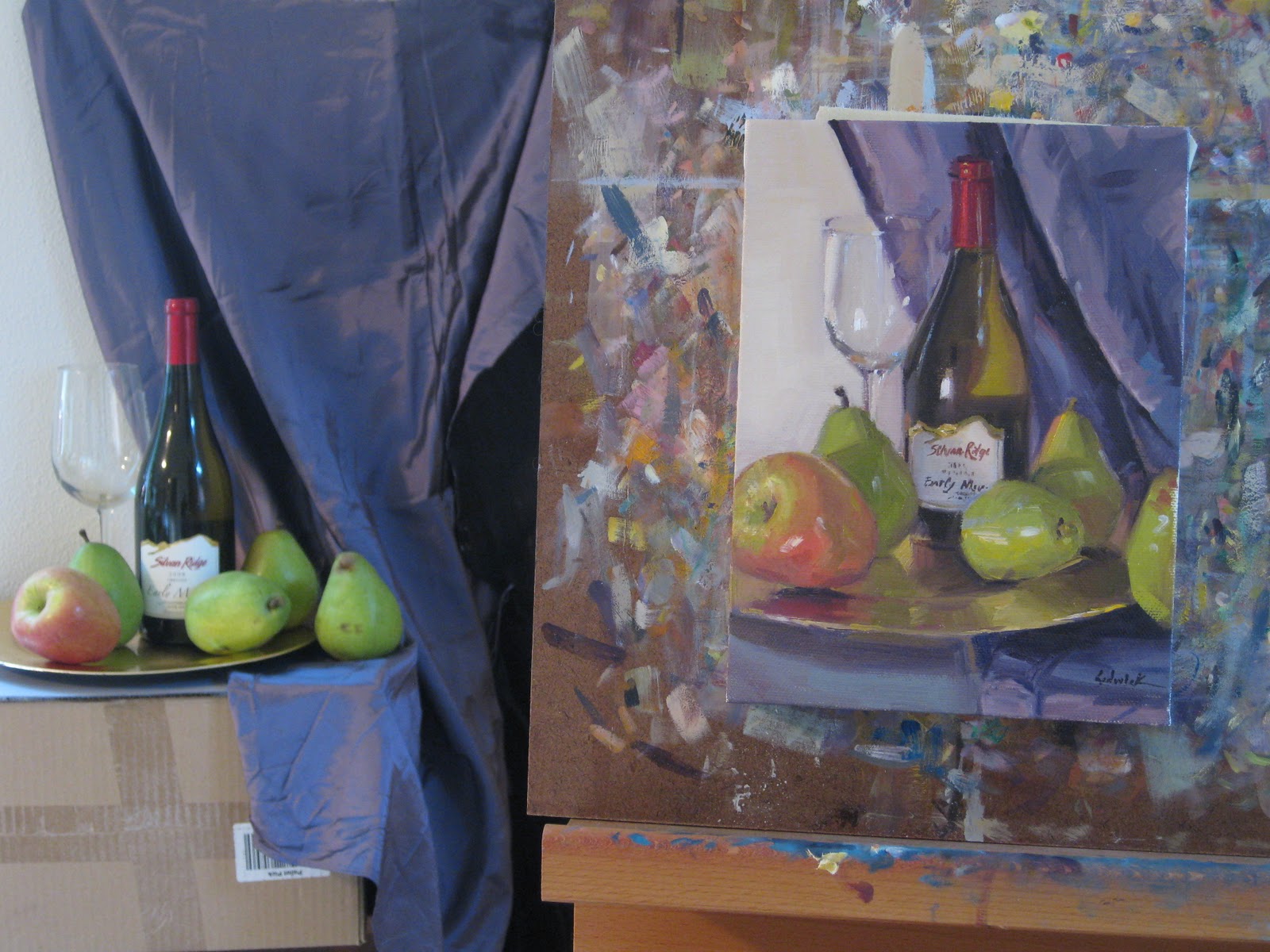 Sedwick Studio: Early Muscat - Oregon Wine still life oil painting ...