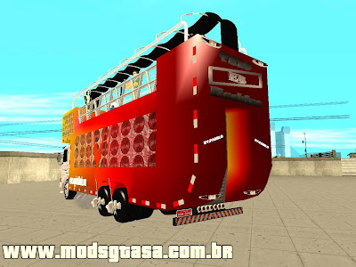 Mods GTA San Andreas: Scania 93H 6x2 Trio Eletrico Machine