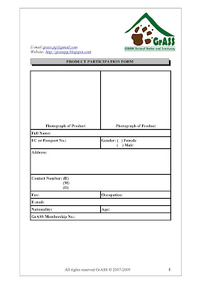 GrASS Forms: Product Participation Form