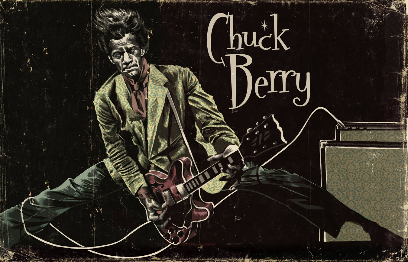 The Agony and the Ecstasy: Chuck Berry - ink layering technique