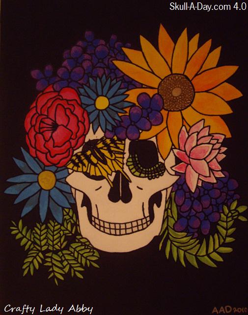 Skull-A-Day 4.0 - Tutorial - #12 Skull with Flowers
