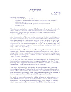 Media Literacy: Reflection Journal - Creating Comic Strips