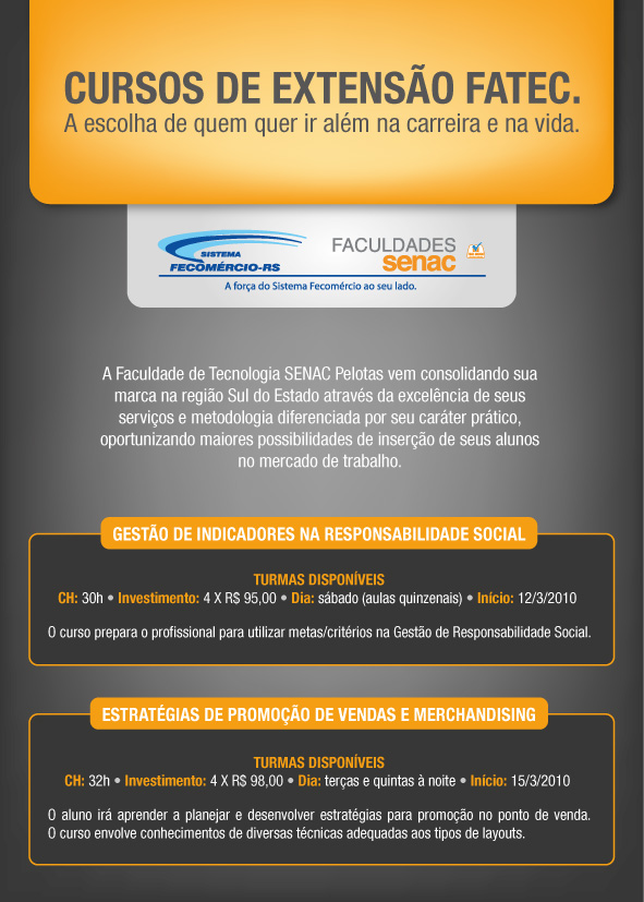 Blog da Faculdade Senac Pelotas: Cursos de Extensão...