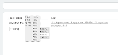 Oracle Apex Notebook: Timepicker and APEX