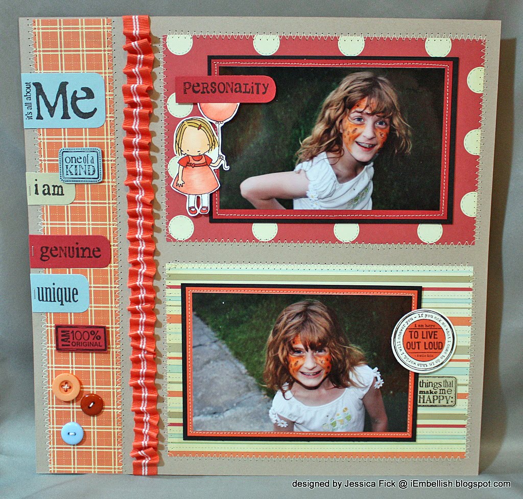 iEmbellish: All about me: scrapbook page