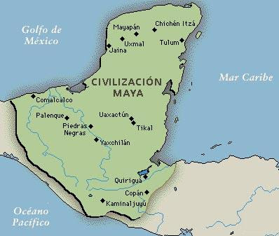Ah Kin Chel: Mapa del área Maya