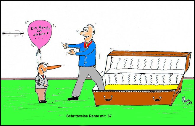 PBC - CARTOONS AND MORE: Rente mit 67
