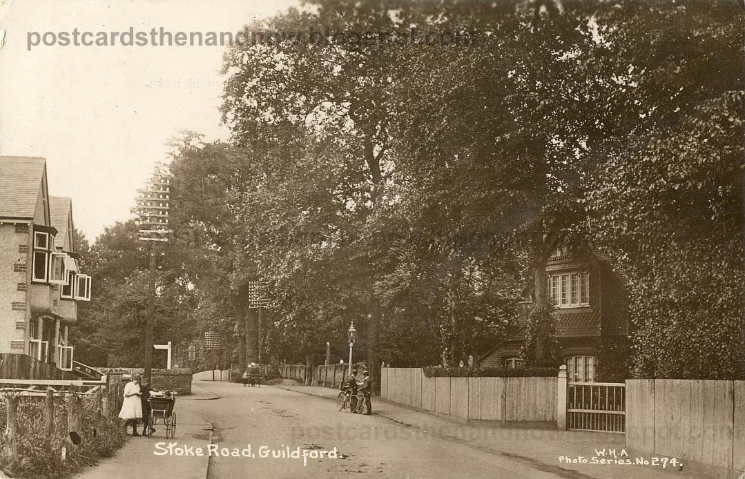 Postcards Then and Now: Guildford, Surrey, Stoke Road c1912