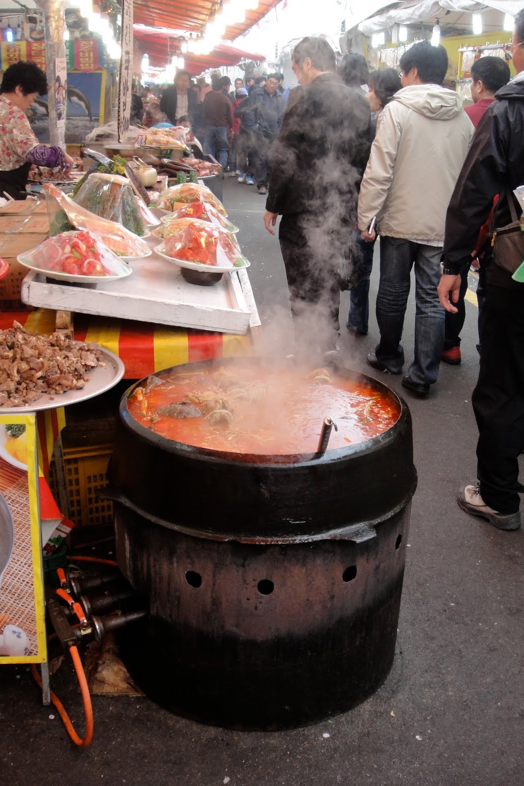 Not Just Kimchi: The Biggest Vat of Bubbling Sogogi-guk I've Ever Seen