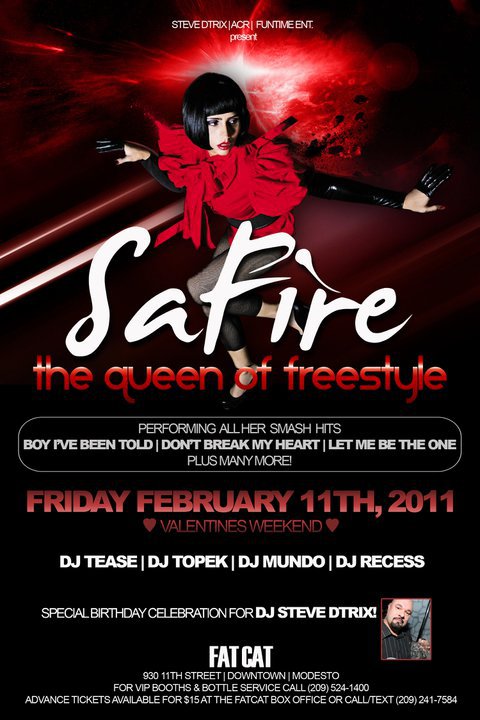FREESTYLE CENTRAL: SAFIRE LIVE @FATCAT MODESTO CALI FEB 11TH