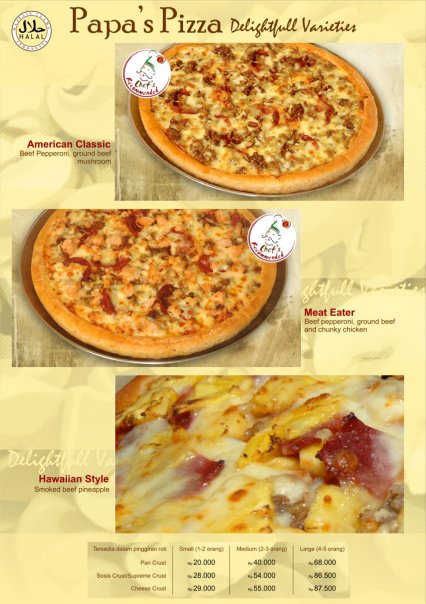 Paparon's Pizza Solo: Menu Papa's Pizza Paparon's Pizza Solo