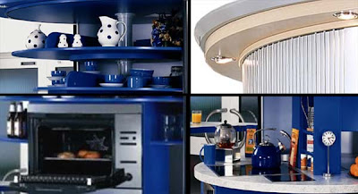 living room design: Modern Revolving Circular Kitchen from Compact Concepts