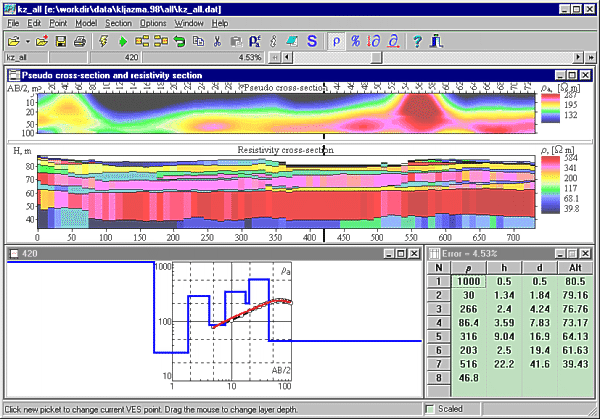 IPI2WIN_1D Interpretation of Resistivity Data | GEOPHYSICS PLUS