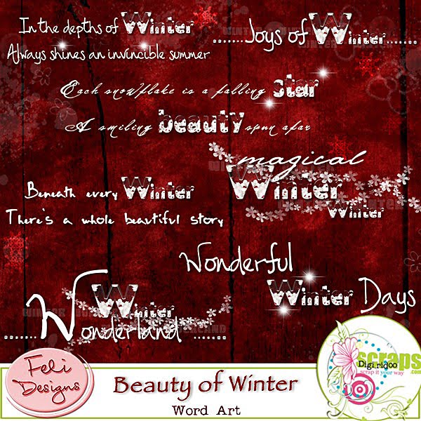 Feli Designs: Beauty of Winter - Word Art