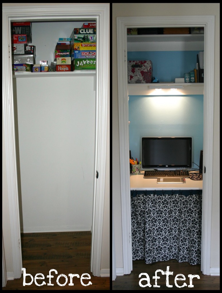 * Remodelaholic *: Computer Office In A Closet
