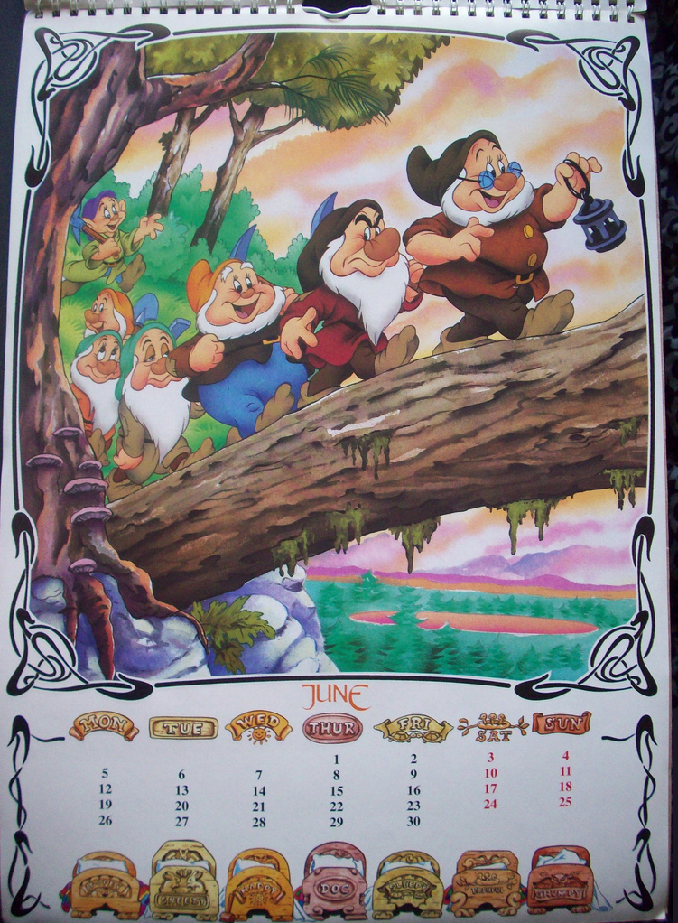 Filmic Light - Snow White Archive: 1995 Snow White Calendar