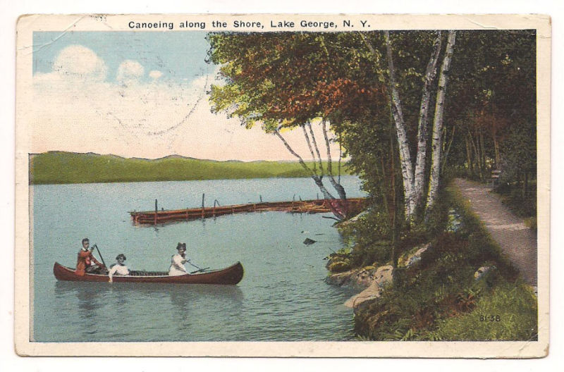 Judy's Postcards Plus: Canoeing along the shore, Lake George New York ...
