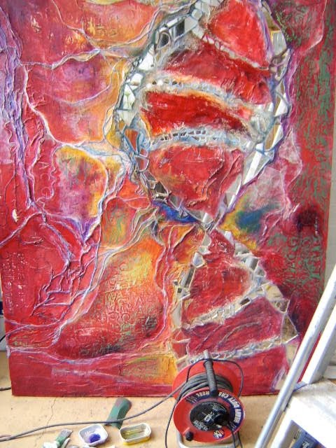 The Turret Process: sharp collage and bas-relief in progress