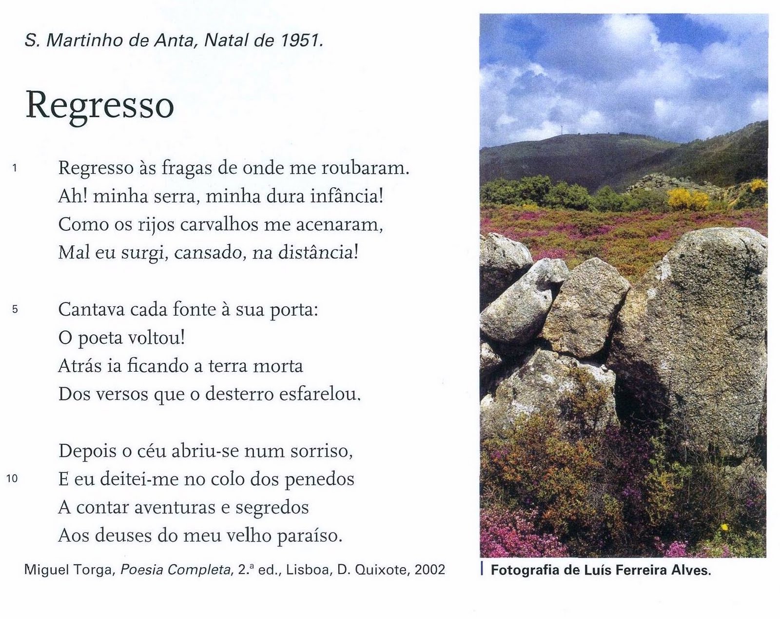 Poemas em Imagem: Regresso