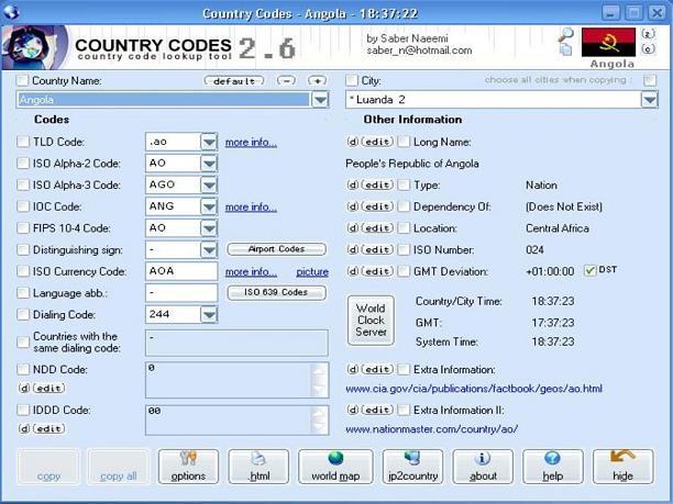 Country Codes. | Στάλες στο γαλάζιο