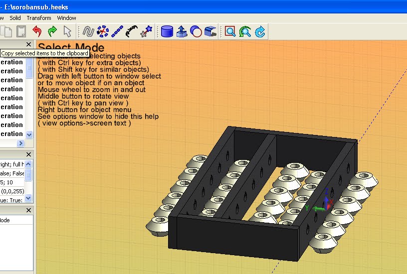 RepRap Log Phase: Fundementally changing Mini Mendel in HeeksCAD