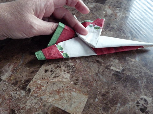Beyond the Fringe Crafts: Christmas Napkin Fold - Elf Boot