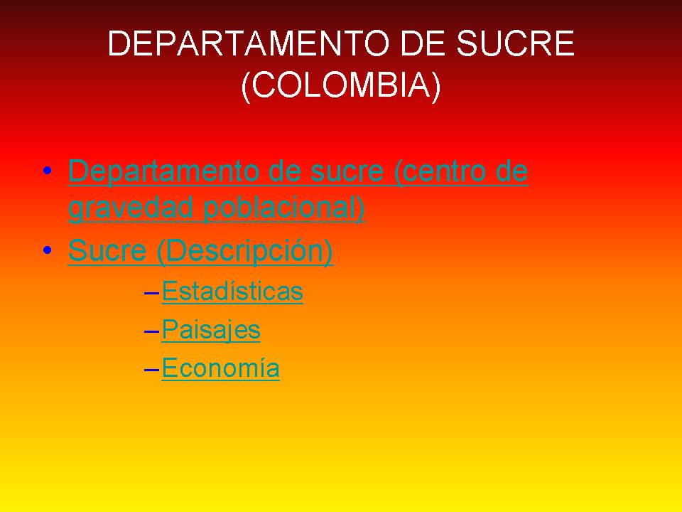 Estadisticas Departamentales: Departamento de sucre (colombia)