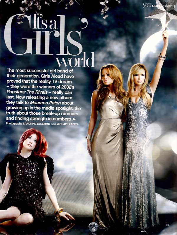 Girls Aloud Band Members in cover of You Magazine - December 2008 - Hot ...