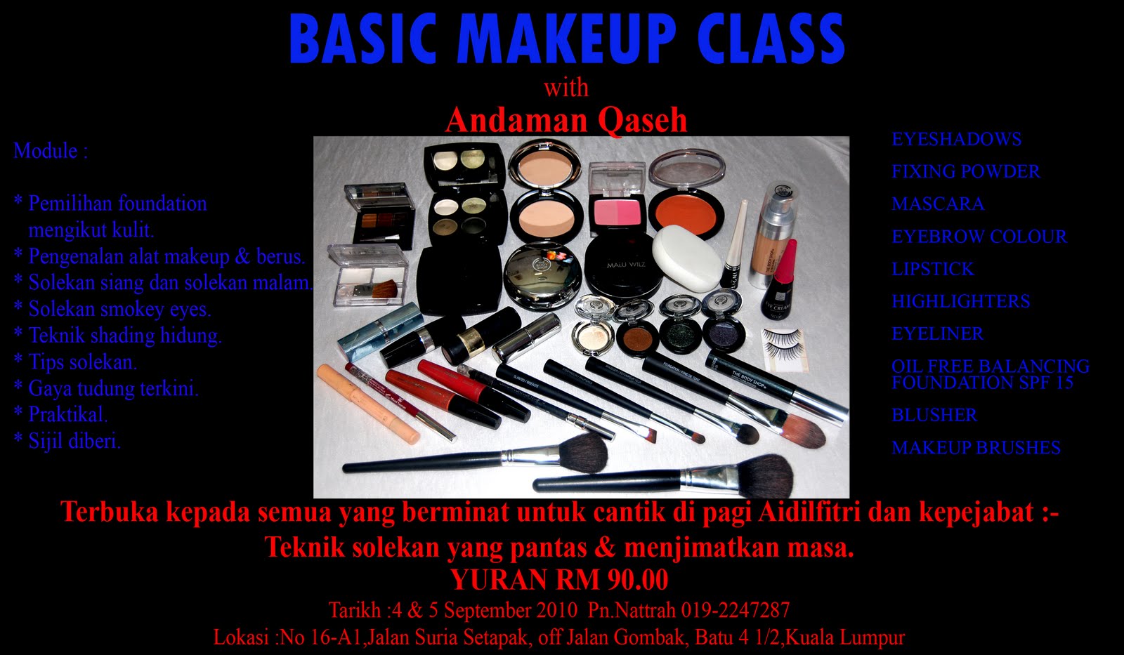 Butik Andaman Qaseh: Kelas Make-up 2010