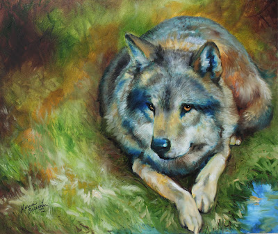 American Art Moves!: ALPHA WOLF WILDLIFE ORIGINAL OIL PAINTING by ...