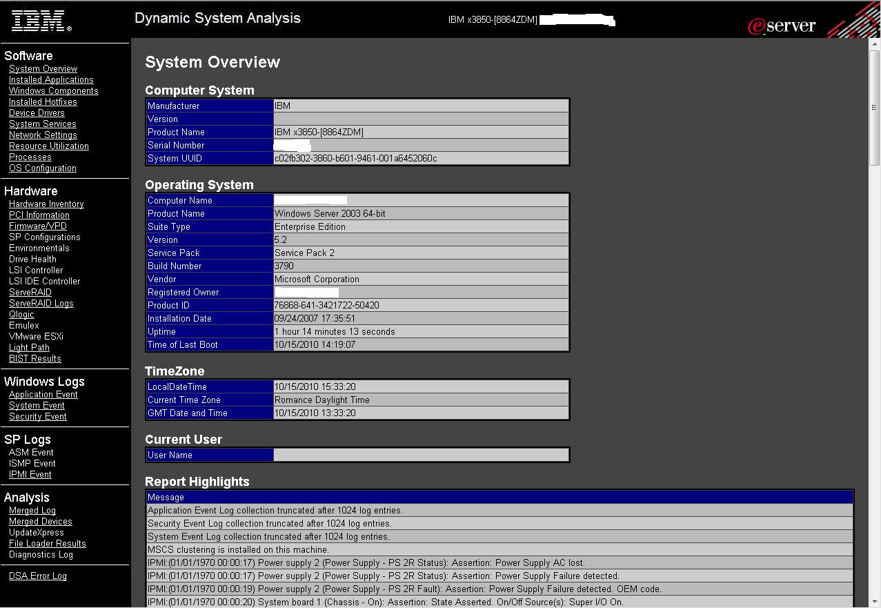 Blog Técnico: IBM Dynamic System Analysis