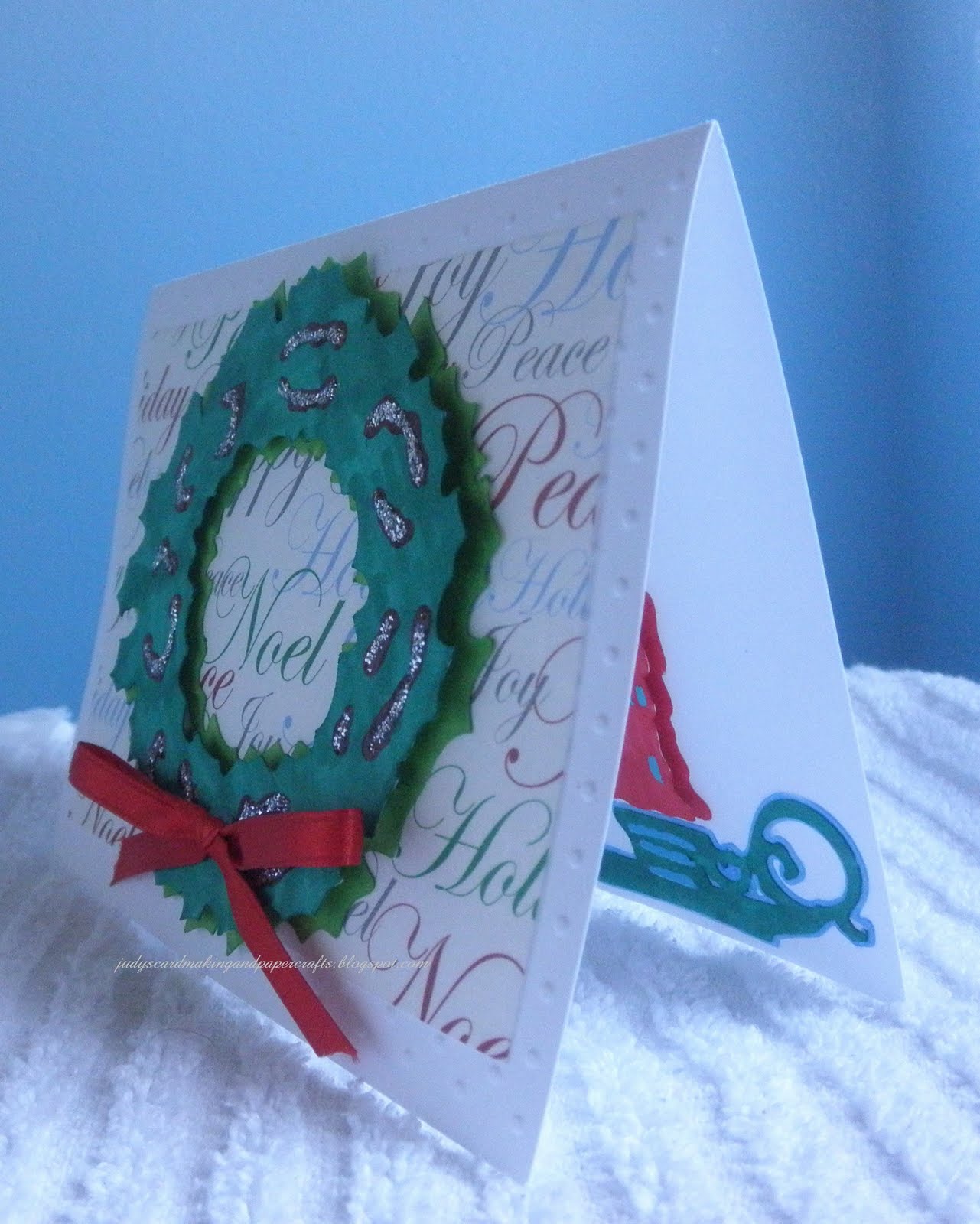 Judy's Handmade Creations: Christmas wreath card!