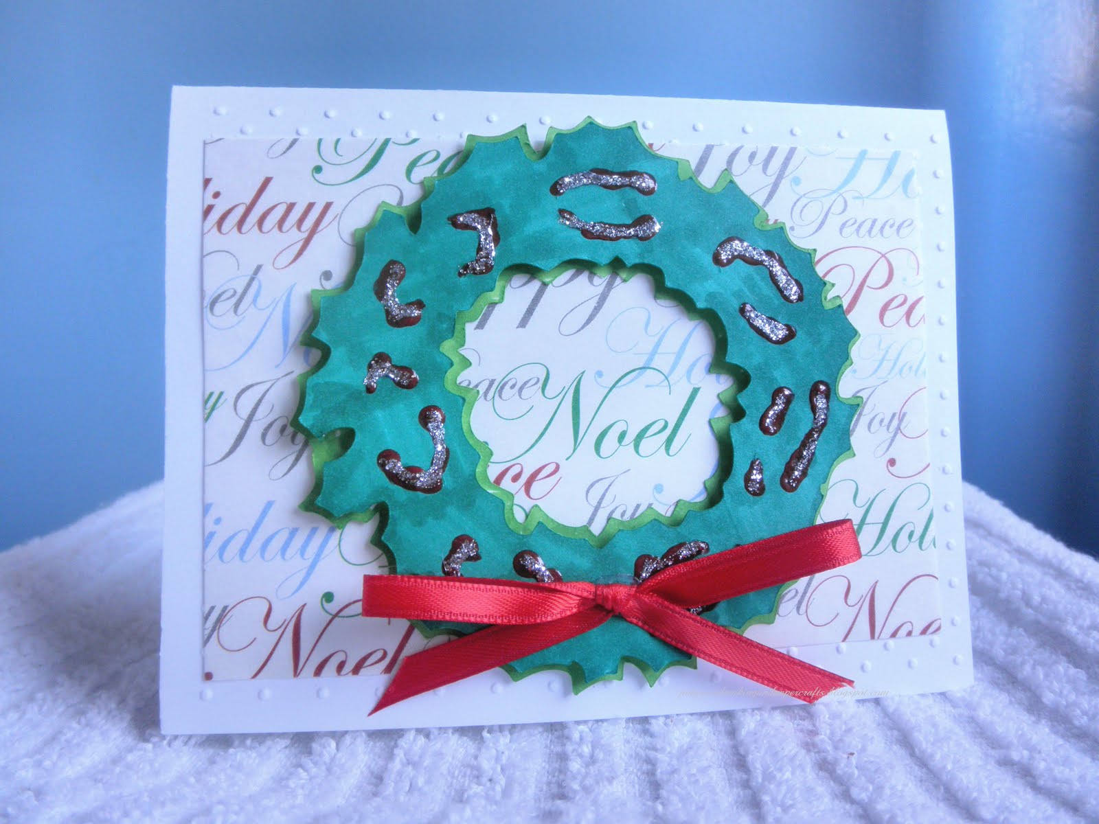 Judy's Handmade Creations: Christmas wreath card!
