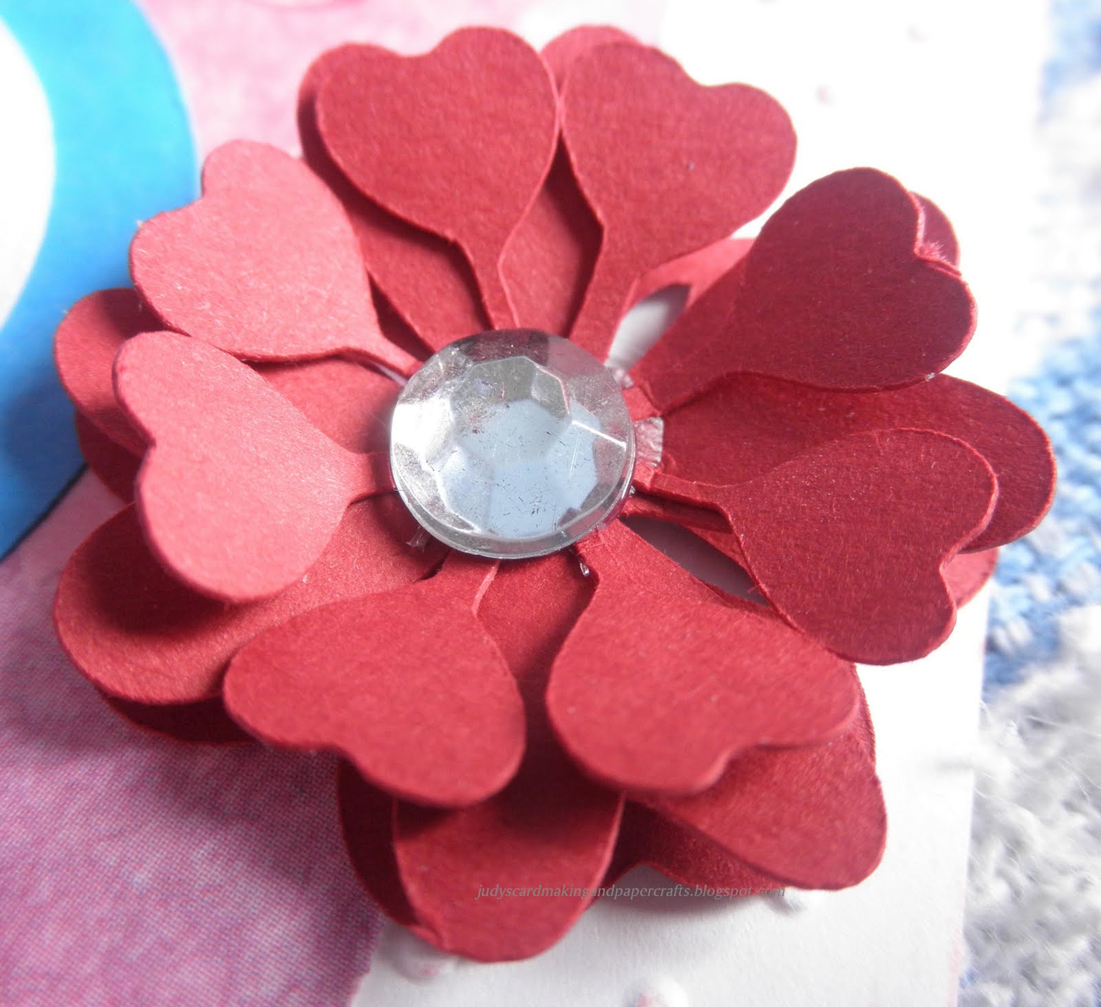 Judy's Handmade Creations: Heart flower card!