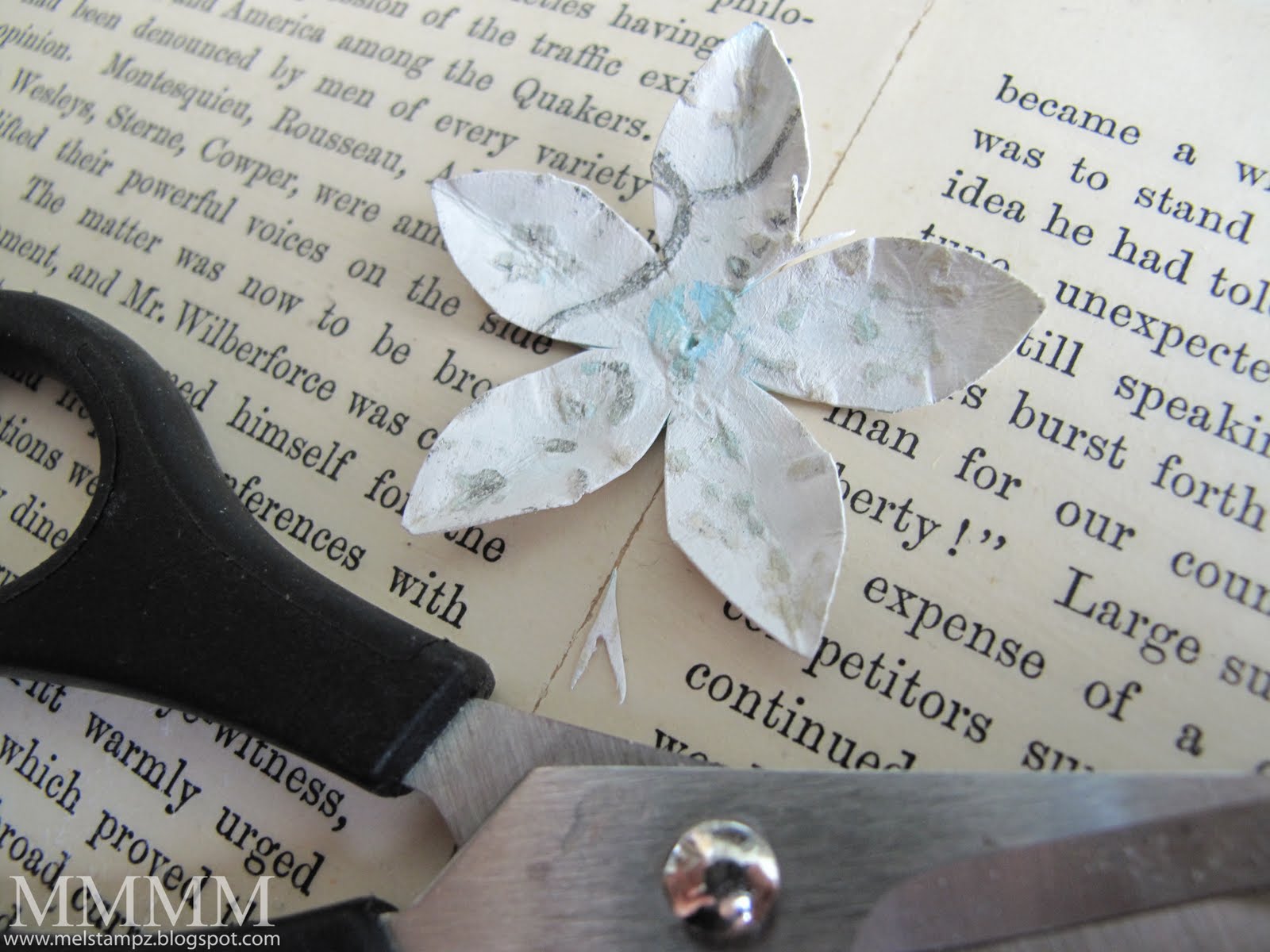 Mel Stampz: Embossed Fresco Flowers (with a 5 petal flower punch & a ...