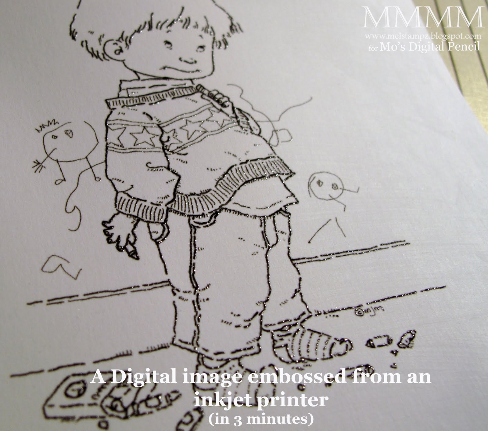 Mel Stampz: How to emboss a digital image with Matte Medium