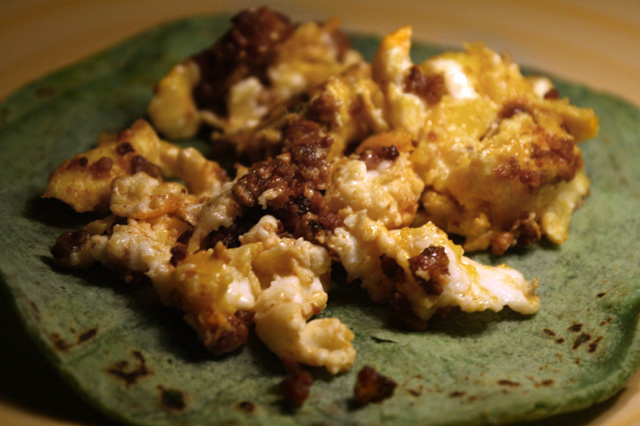 The 99 Cent Chef: Chorizo & Eggs Breakfast Tacos