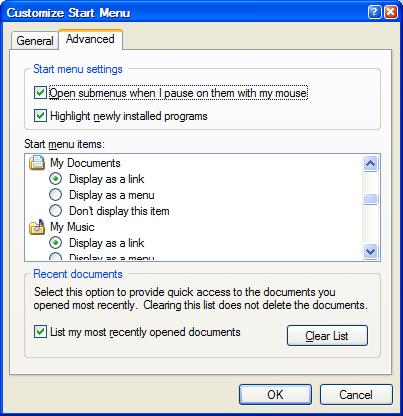 Windows XP Texpert: Display My Documents Folder on the Start menu