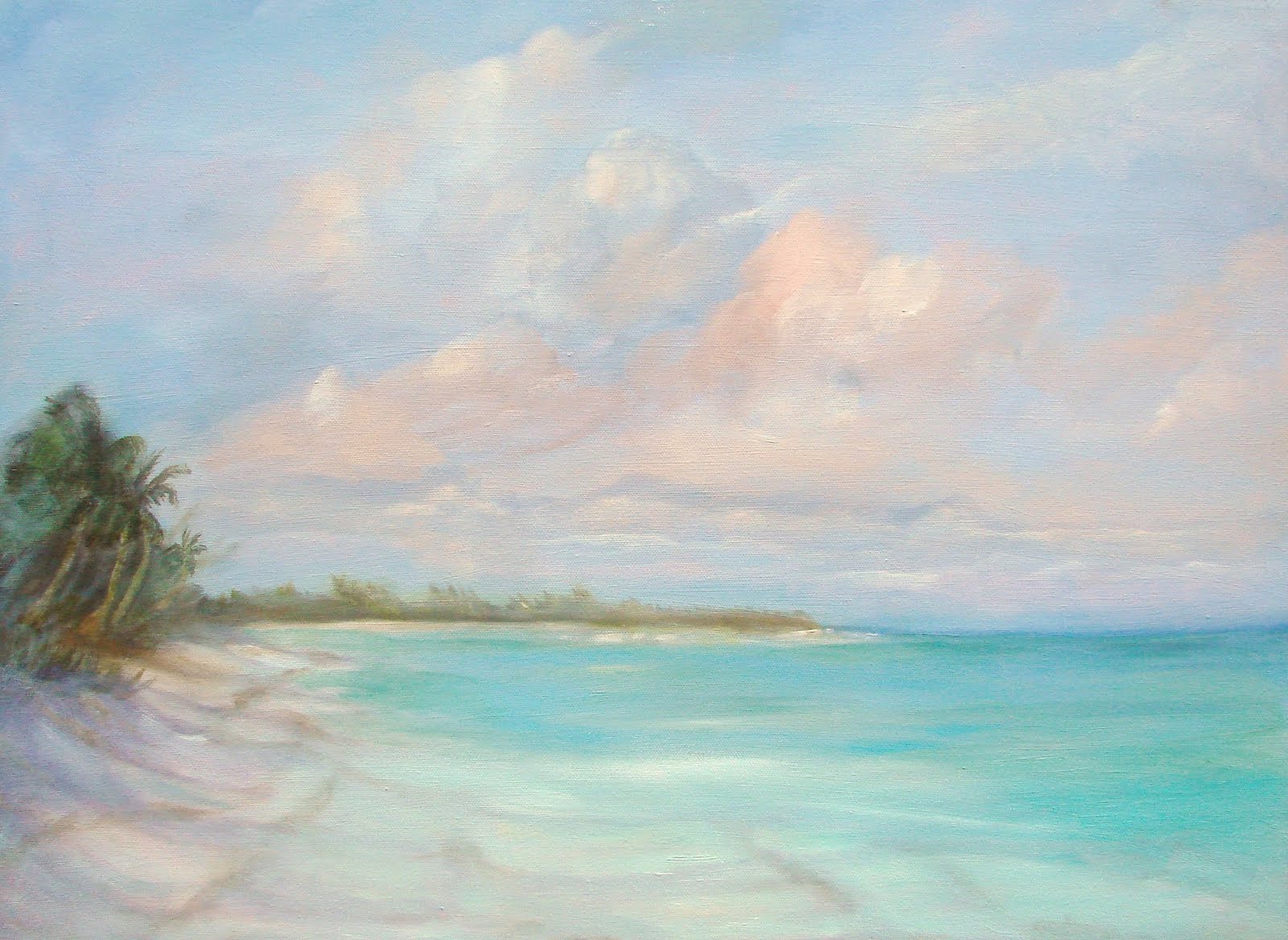 O'Shields Fine Art Daily Paintings: Bahamas Out Island Beach Day Oil ...