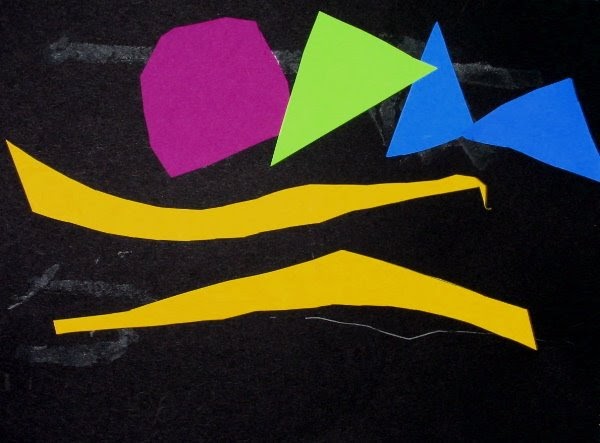 Creating Art With Kids: geometric shape collages