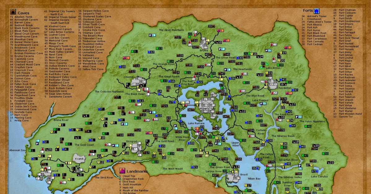 Oblivion Game Map